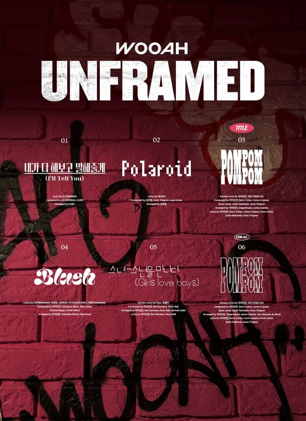 WOOAH(우아), 신보 'UNFRAMED' 트랙리스트 공개..강렬한 걸크러시